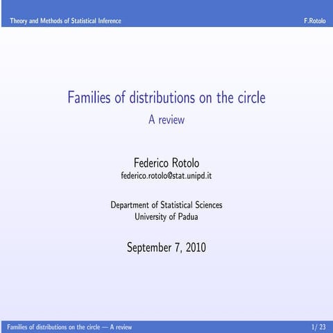 Families Of Distributions On The Circle - A Review | PDF | Physics ...