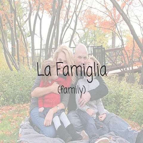 La Famiglia: Italian Vocabulary for Family | PPT