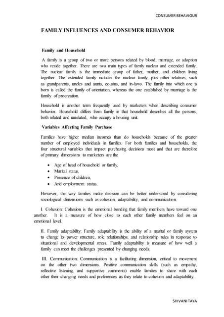 Family-Life-Cycle-Stages for Consumer buying decisions | PDF