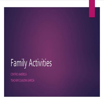 Family activities 3rd grade | PPT