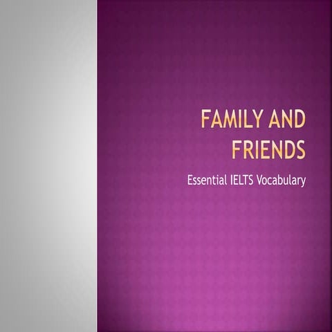 Family and Friends Vocabulary | PPTX