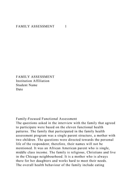 Family health assessment | PPT