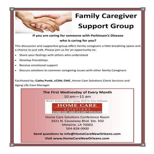 Family caregiver support group flyer | PDF