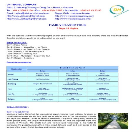 Family Classic Tour 7 Days 6 Nights | PDF