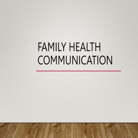 Family Communication Lecture Family Communication Lecture Pptx
