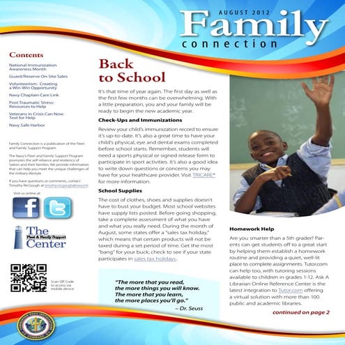 Family Connection Newsletter August 2012 | PDF