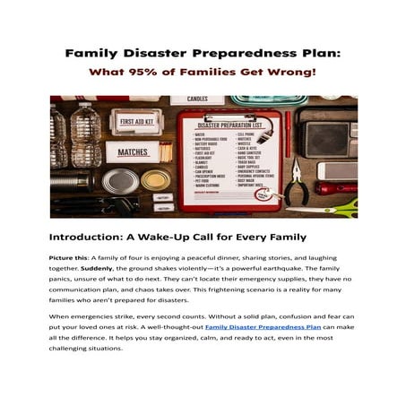 Family Disaster Preparedness Plan- What 95% of Families Get Wrong | PDF