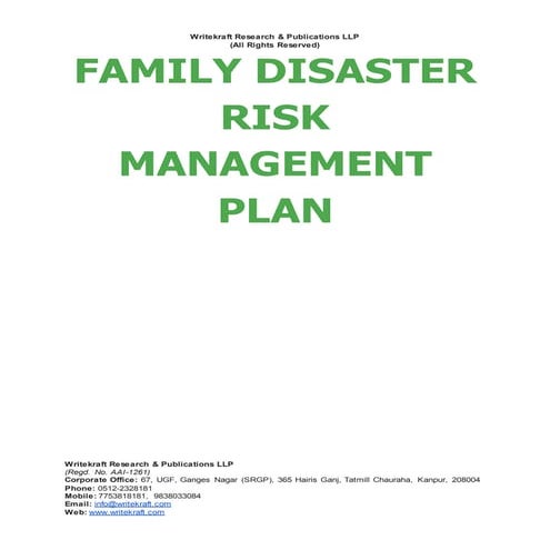 Family Disaster Risk Management Plan [www.writekraft.com] | PDF