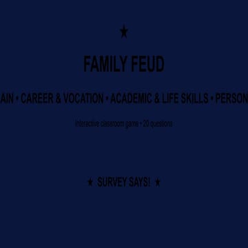 Interactive Family Feud Game on Life Skills and Career Preparation | PPTX