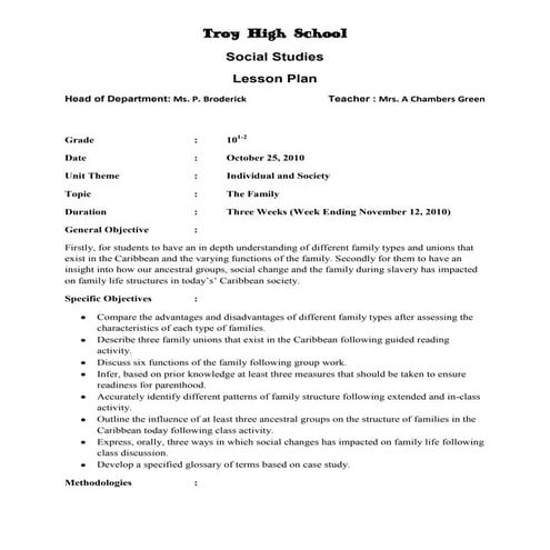 Social Studies M1 Types of family and unions | PPT