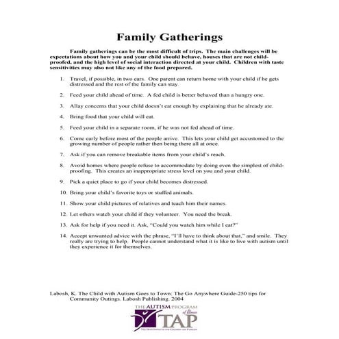 Family gatherings tip sheet | PDF