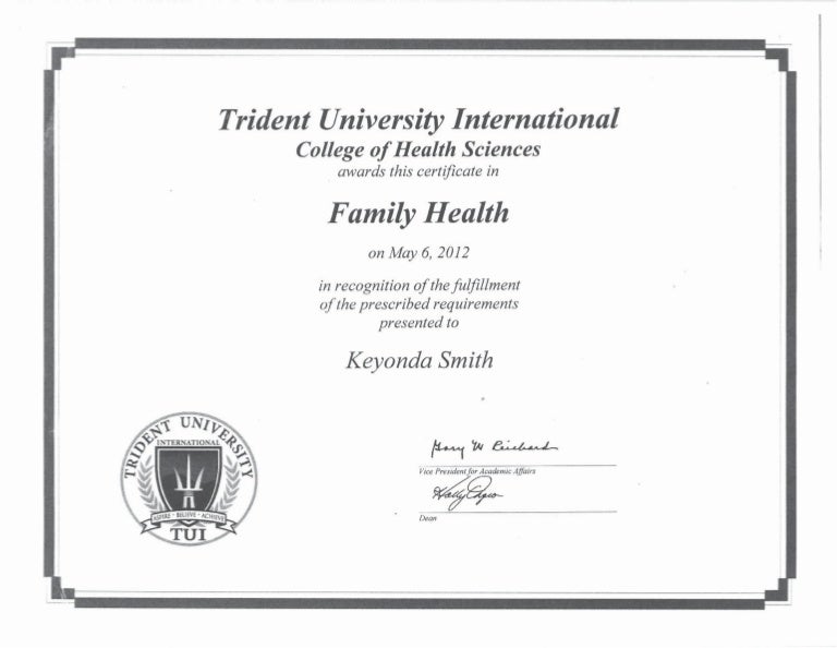 Post Baccalaureate Certificate - Family health