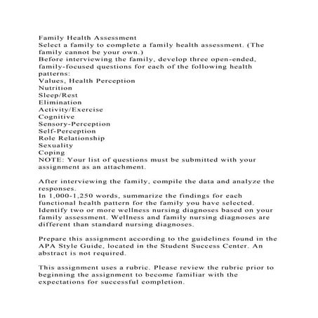 Family Health AssessmentSelect a family to complete a family healt.docx
