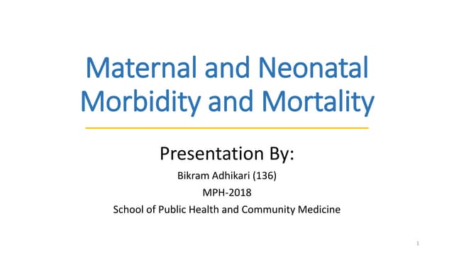 Maternal mortality rate and its prevention | PPTX