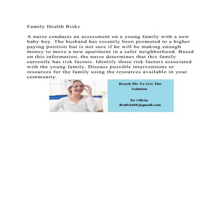 Family Health RisksA nurse conducts an assessment on a young fam.docx