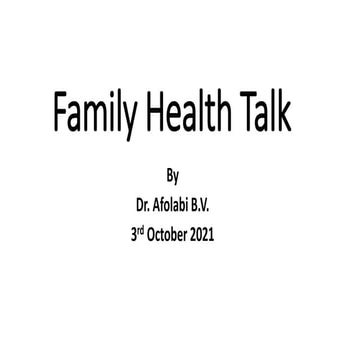 Family Health Talk | PPTX