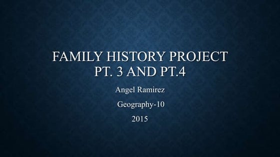 Family History Project Part 1 | PPT