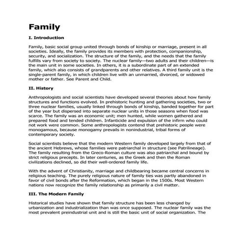 Family In Sociology Perspective | PDF