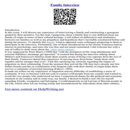 Family Interview | PDF