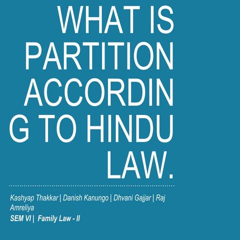 Family law - Partition | PPTX