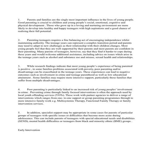 Importane of family life? | DOCX | Parenting Teens | Parenting