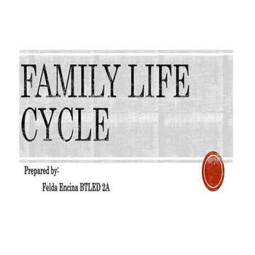 The Family Life Cycle | PPTX