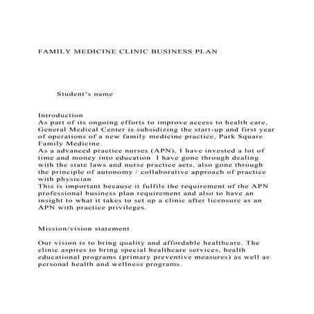 FAMILY MEDICINE CLINIC BUSINESS PLANStude.docx