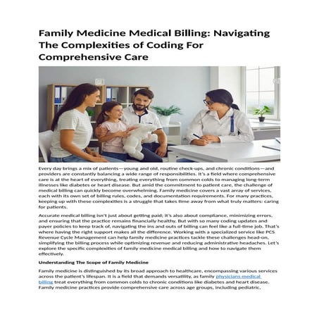 Family Medicine Medical Billing.docx.PCSRCM | PDF