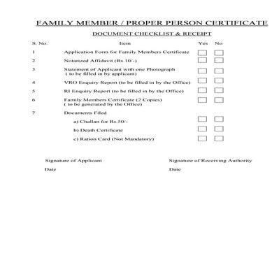 APPLICATION FOR FAMILY MEMBER / PROPER PERSON CERTIFICATE | PDF