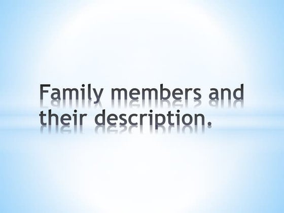 All about family diapo | PPT