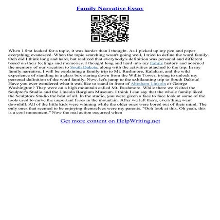 Family Narrative Essay | PDF
