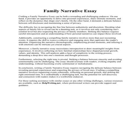 Family Narrative Essay | PDF