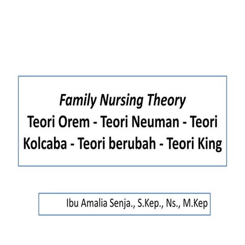 Family nursing theory | PPTX