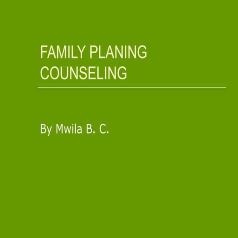 Family planning counselling | PPTX