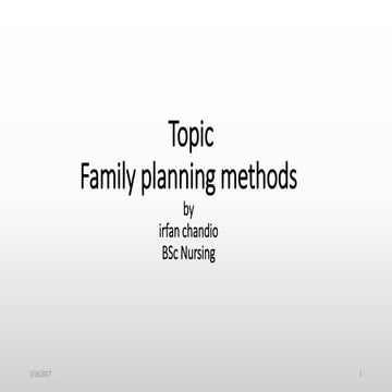 Family planing methods | PPTX