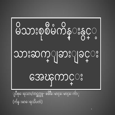 Family planning and birth spacing- Burmese | PPTX