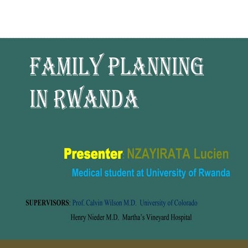 Family planning in rwanda | PDF | Birth Control | Reproductive Health