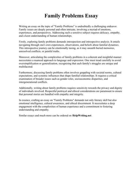 Essay On Social Problem | PDF | Homework and Study | Education