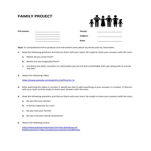 FAMILY PROJECT. | PDF