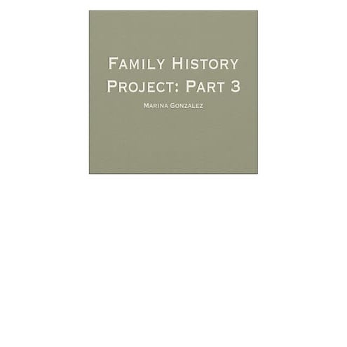 Family History Project Part 1 | PPTX