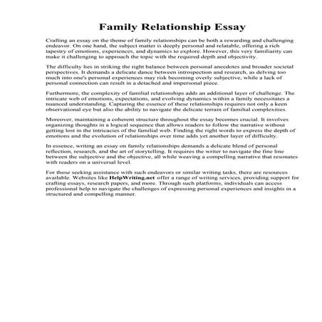 Family Relationship Essay | PDF