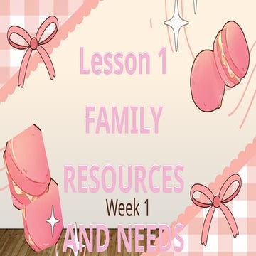 Family Resources week 1 power point presentation | PPTX