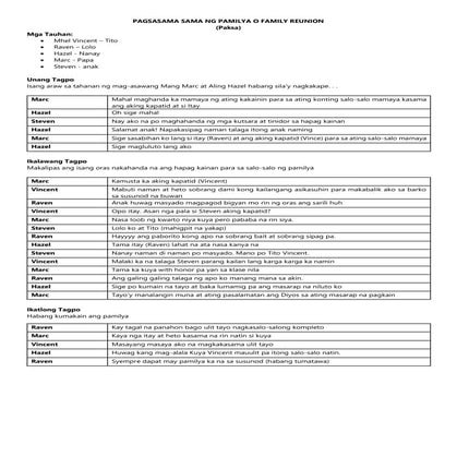FAMILY REUNION SCRIPT | DOCX