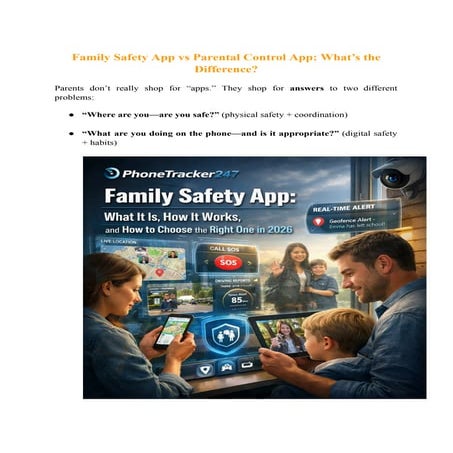 Family Safety App vs Parental Control App_ What’s the Difference | PDF