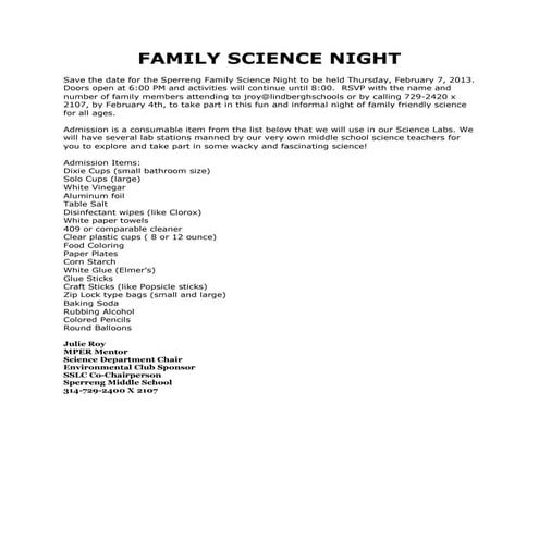 Family Science Night | PDF