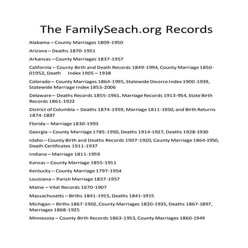 Family Seach Records | DOCX