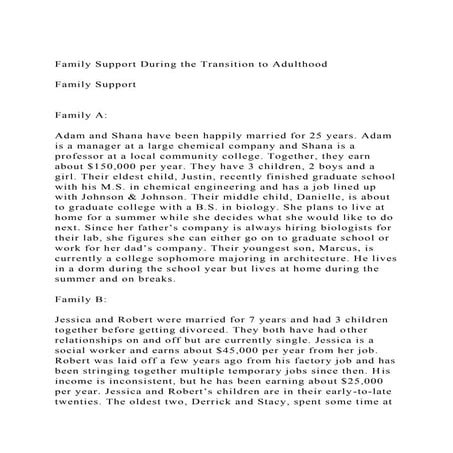 Family Support During the Transition to AdulthoodFamily Suppor.docx