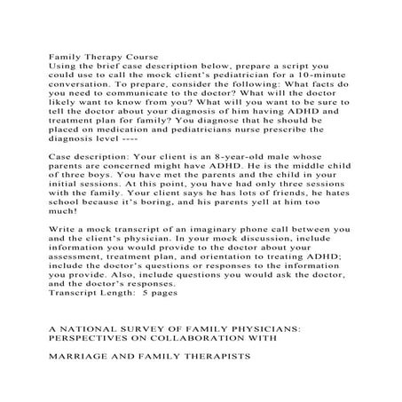 Family Therapy CourseUsing the brief case description below, pre.docx