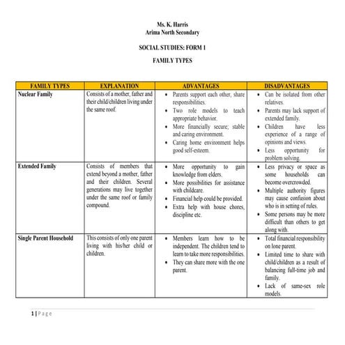 Social Studies M1 Types of family and unions | PPT