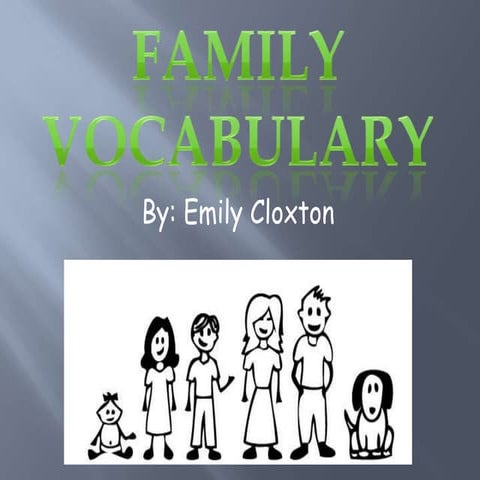 Family vocabulary slideshow | PPTX